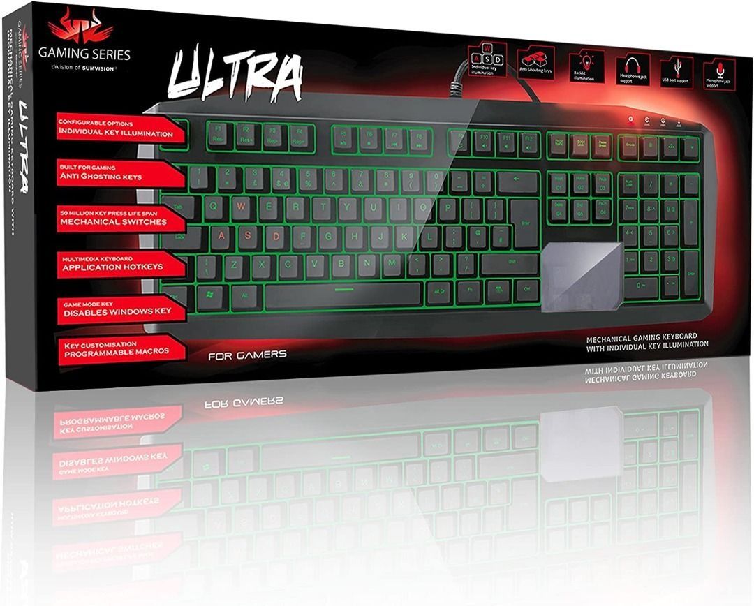 Sumvision Fully Programmable Mechanical Keyboard Ultra Mechanical LED ...