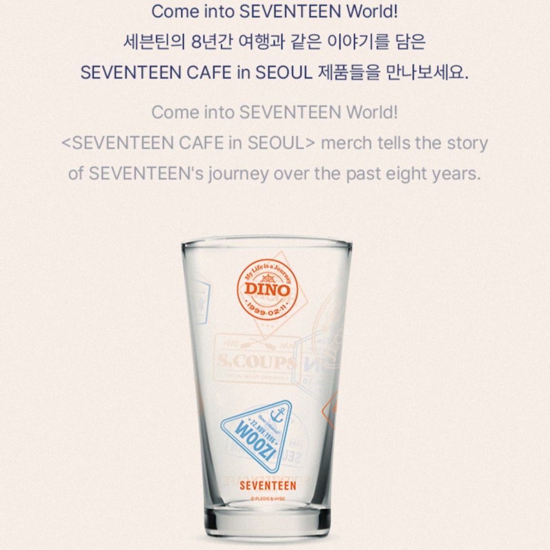 SVT Long Glass Cup, Hobbies & Toys, Memorabilia & Collectibles, K-Wave ...