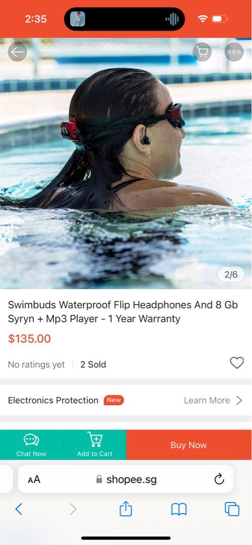 Swimbud Syryn waterproof underwater audio mp3 player, Audio, Earphones ...