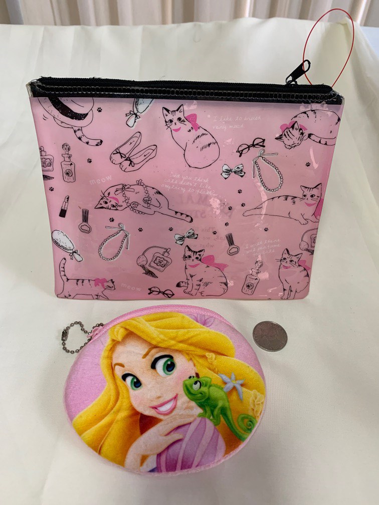 Tangled Rapunzel purse + freebie cat pouch on Carousell