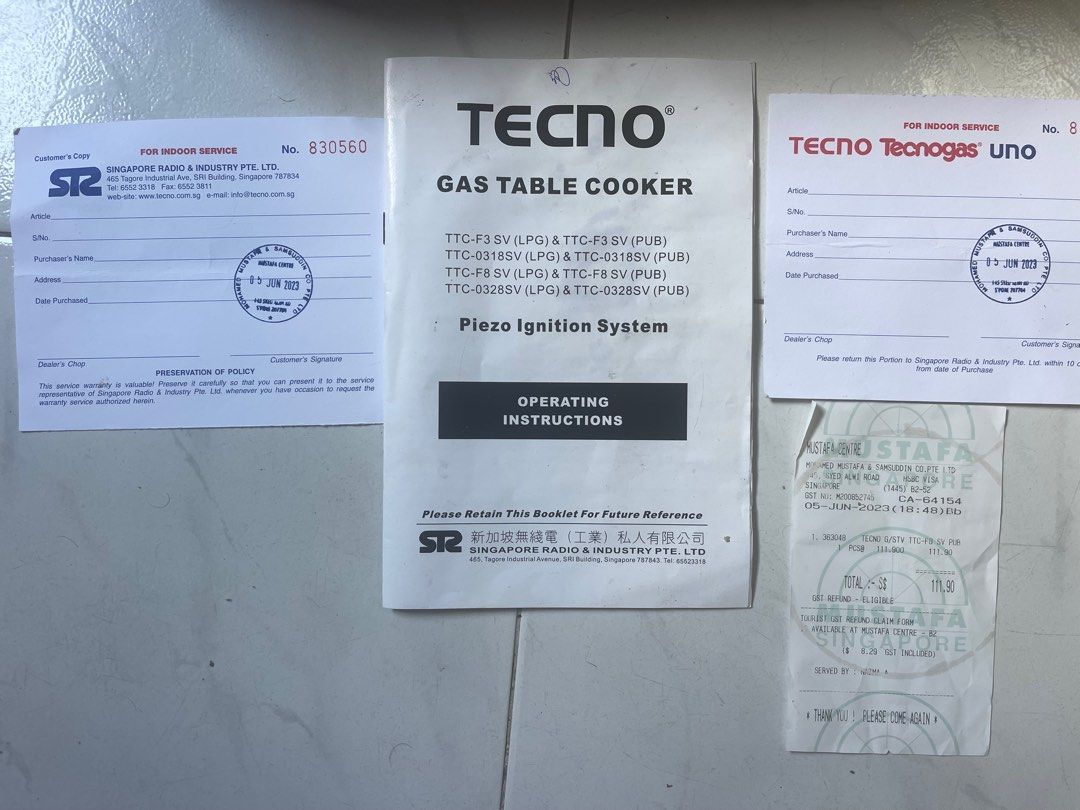 Tecno Pub gas stove, TV & Home Appliances, Kitchen Appliances, Other ...