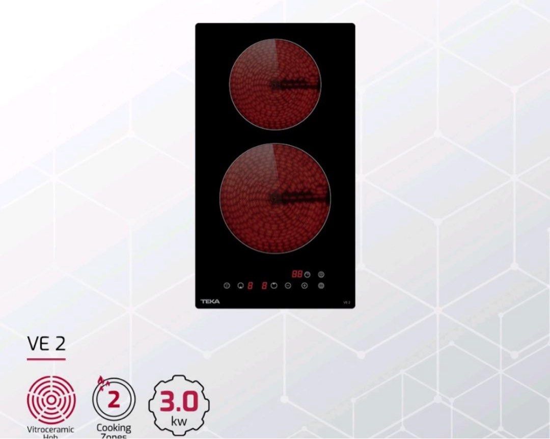 TEKA VE 2 30cm Vitro Ceramic Built-In Electric Hob | Residual Heat ...