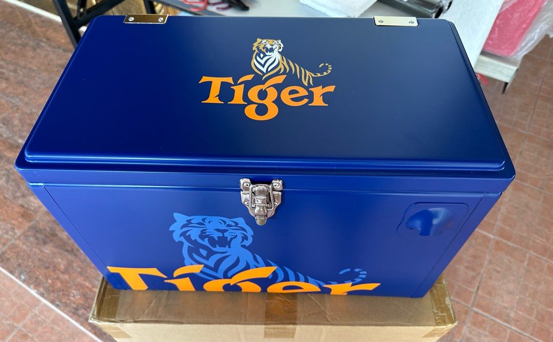 Tiger Beer Metal Steel Cooler Box (NEW), Sports Equipment, Hiking ...