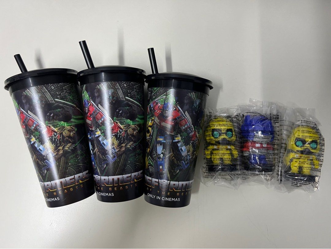 Transformers Cup and Figurine ($4 each), Hobbies & Toys, Toys & Games on Carousell