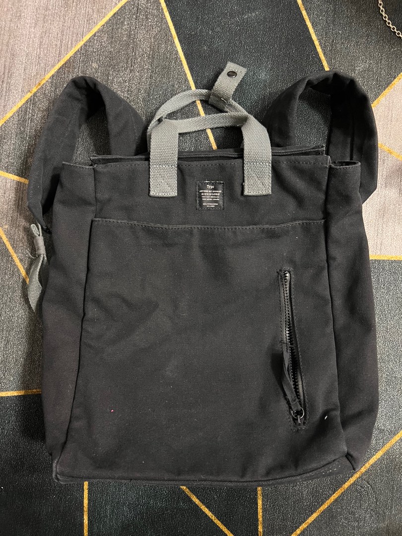 Typo black backpack, Women's Fashion, Bags & Wallets, Backpacks on ...