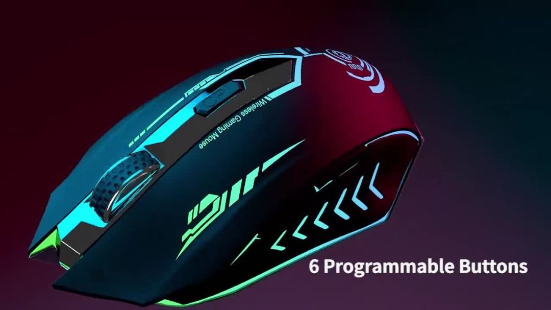 UHURU Wireless Gaming Mouse, Gaming Mice with 10000 DPI, 6 Programmable ...