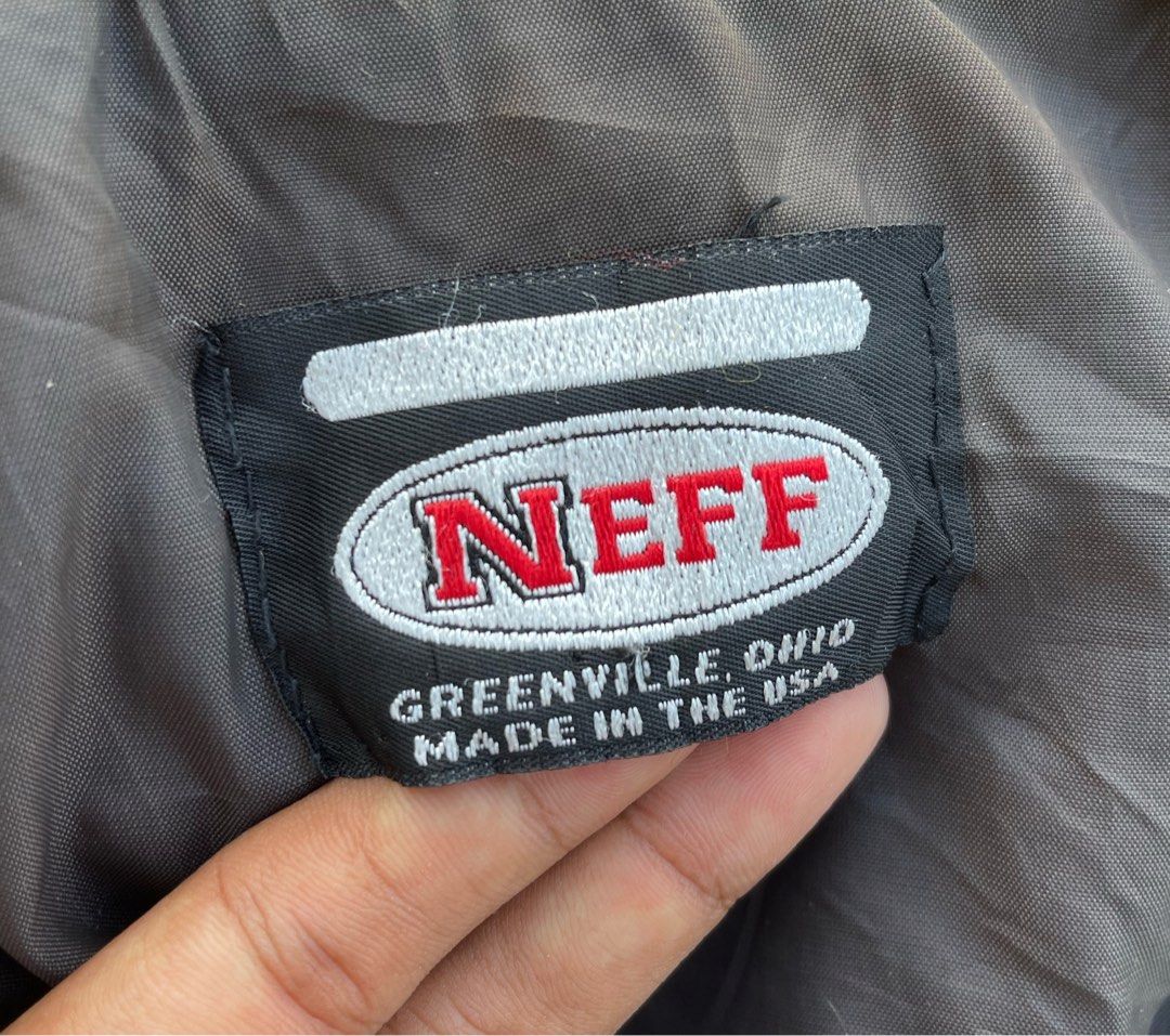 Vintage NEFF Varsity Jacket Zipper Hood Made In USA, Men's Fashion ...