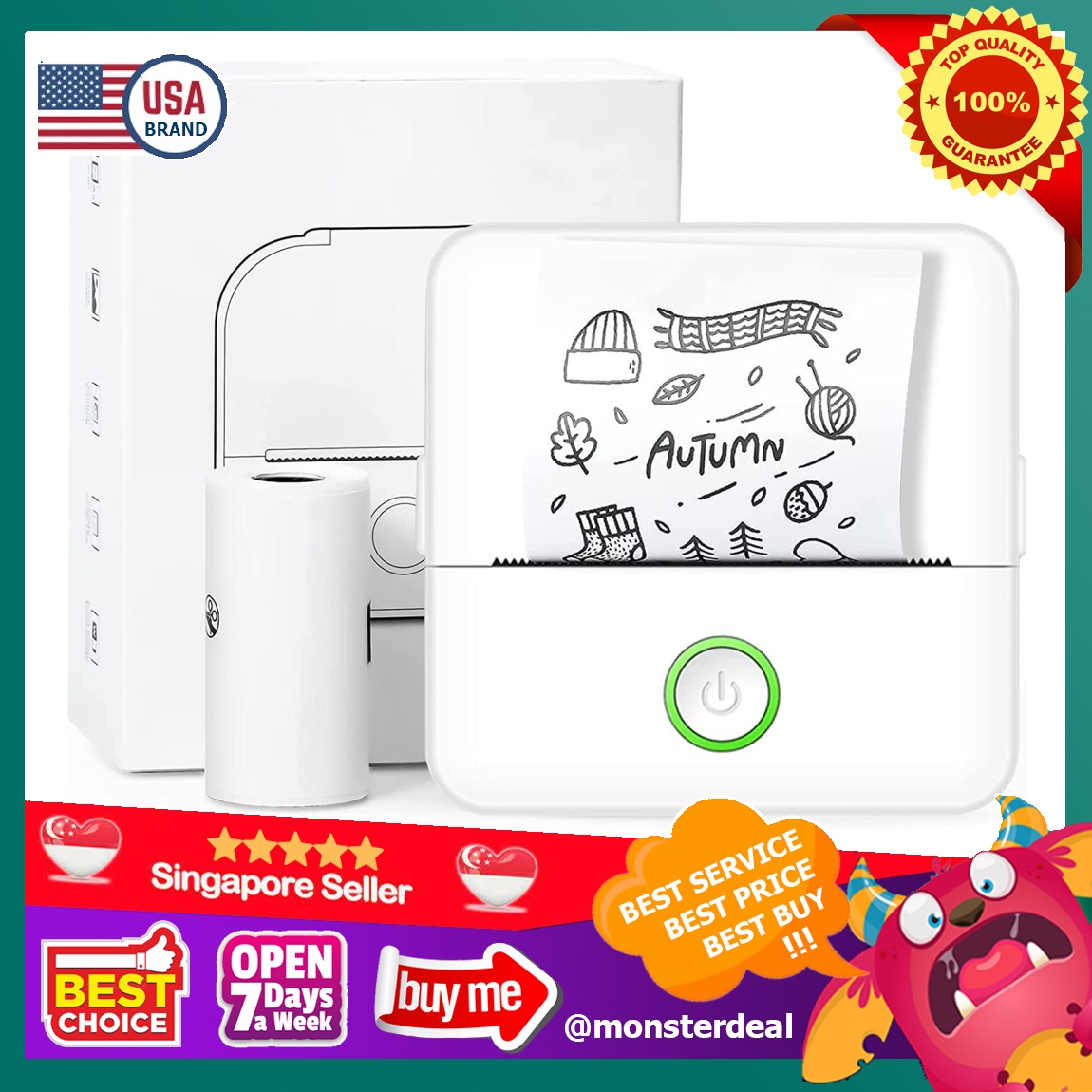 Weiei Mini Pocket Sticker Printer, Portable Bluetooth Mini Printer ...