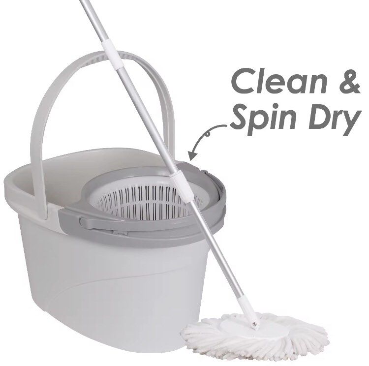 WhiteMagic Microfibre Spin Mop, Furniture & Home Living, Cleaning ...