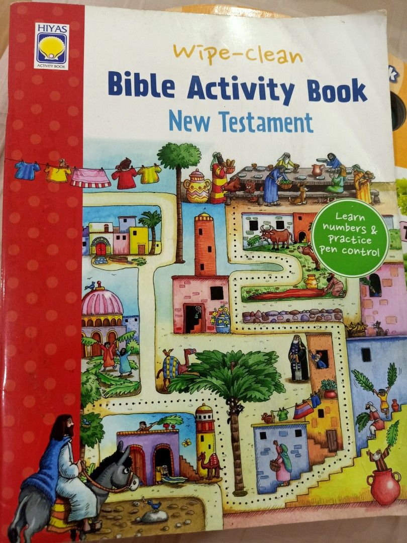 Wipe clean Bible activity book on Carousell