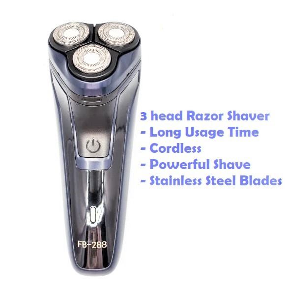 Wireless 3 head Electric Shaver Razor Rotary Hair Beard Trimmer, Beauty ...