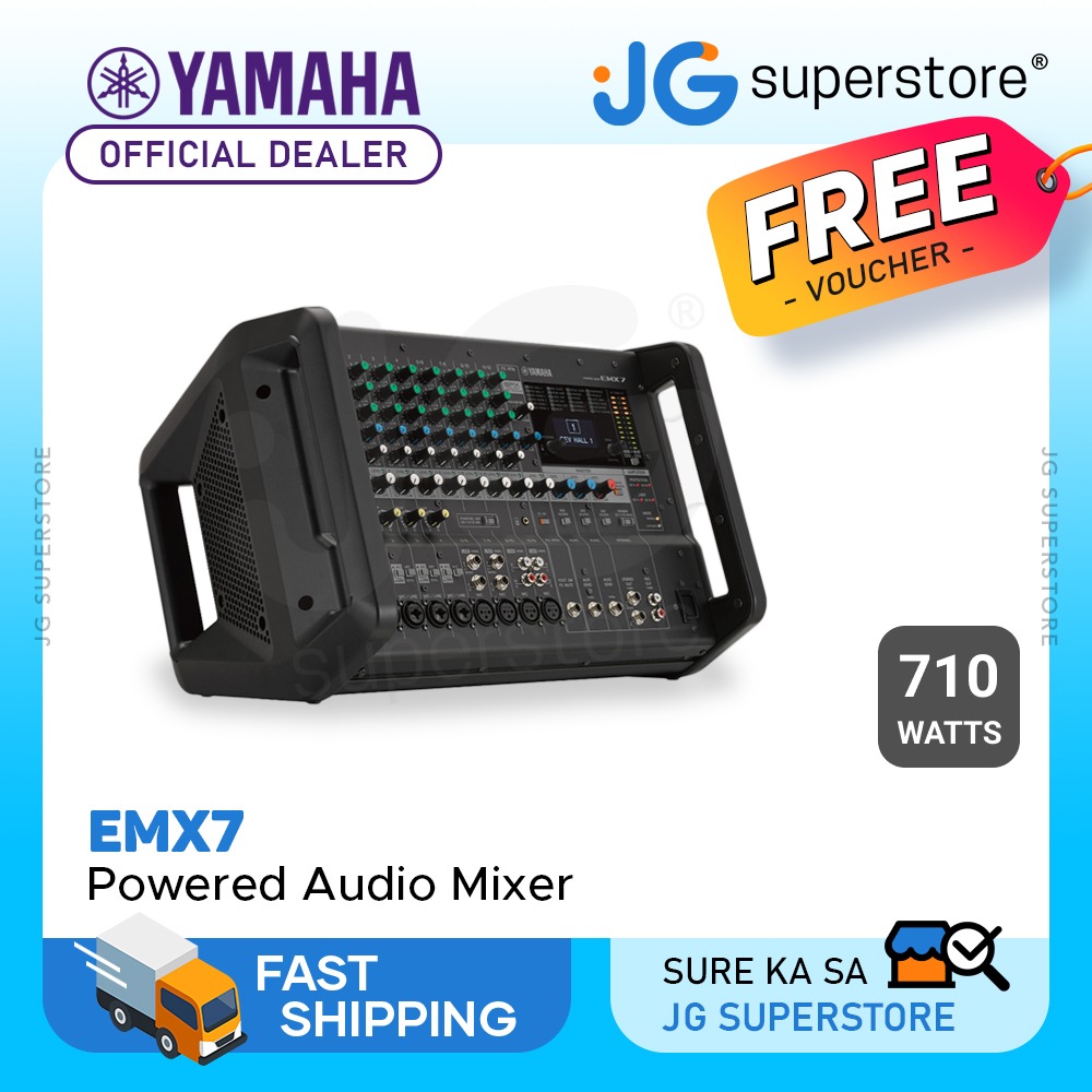 Yamaha EMX7 12-Channel 710W Portable Powered Audio Mixer and Class D ...