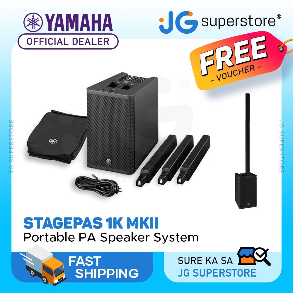 Yamaha STAGEPAS 1K Mk. II 1100W Portable PA Speaker System with 12" Subwoofer, Built-In 10pcs 1. ...