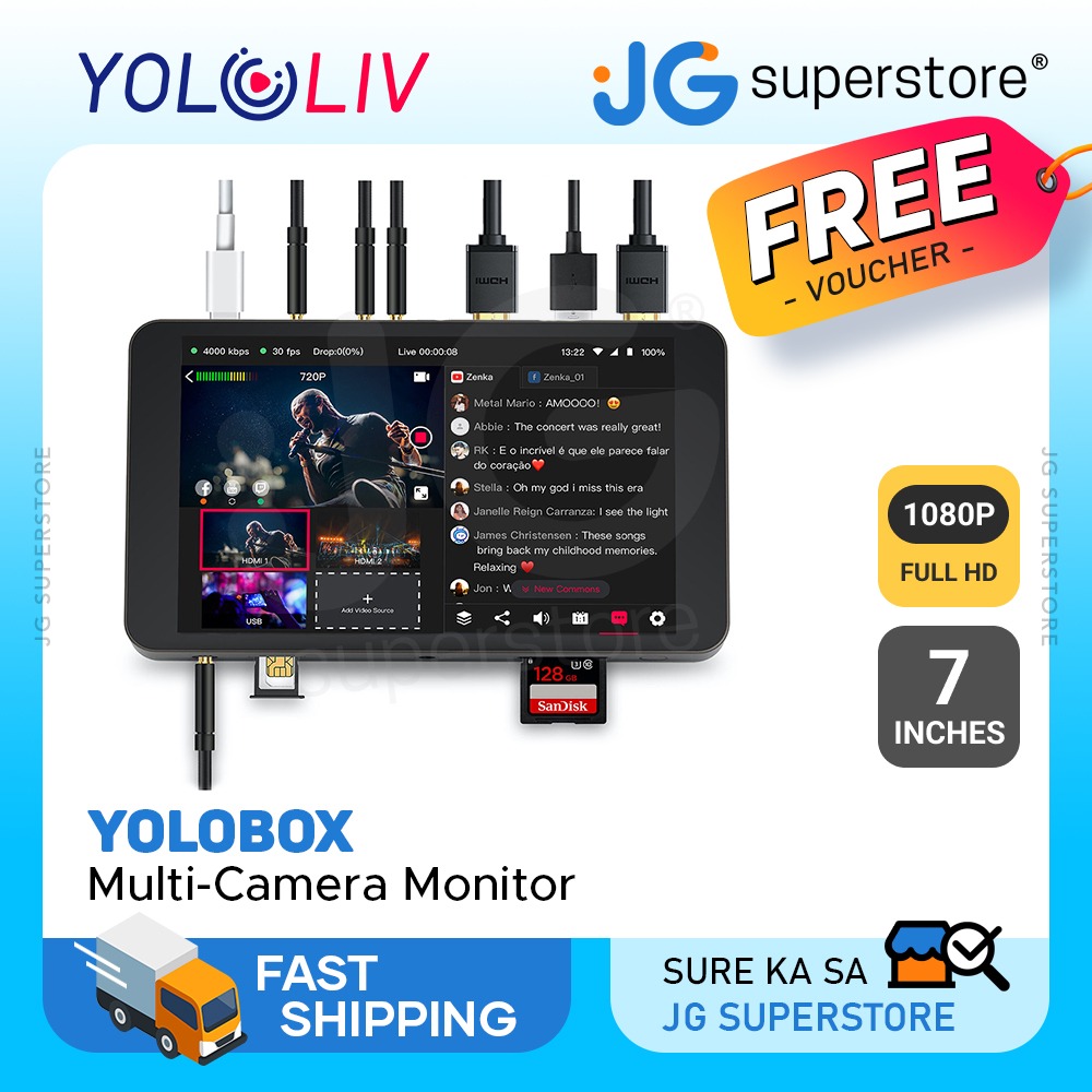 YoloLiv YoloBox 7" 1080P All-in-One Multi-Camera Monitor with Live ...