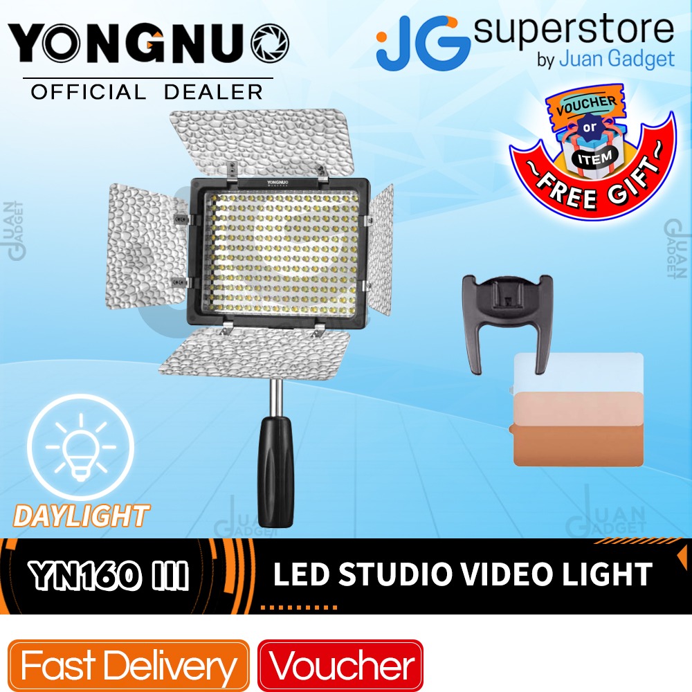 Yongnuo YN160 III Daylight Pro LED Camera Video Light Flash 5500K Pure ...