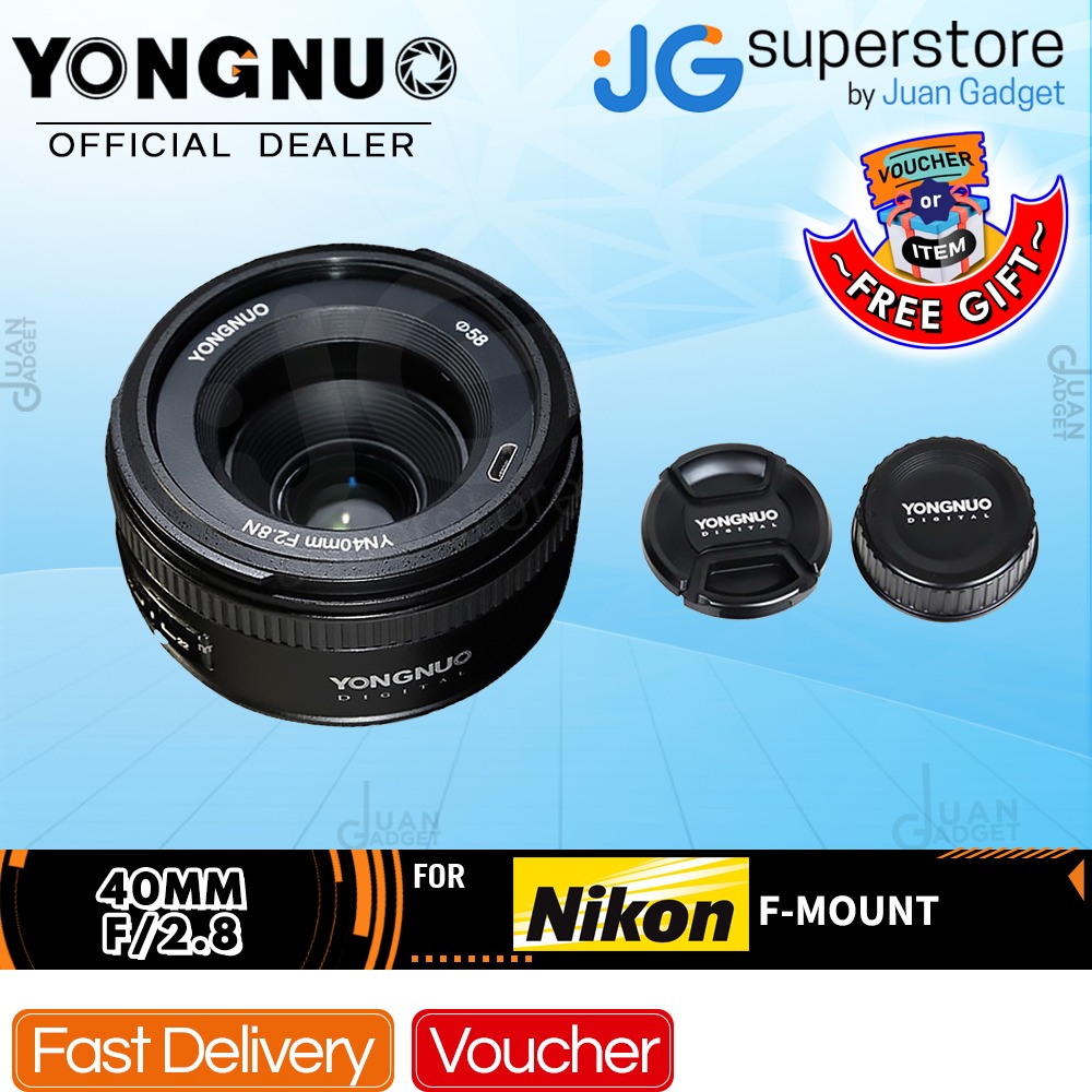 Yongnuo YN40MM F2.8N AF MF Lens 40mm Wide Angle Prime Auto Focus Lenses for Nikon DSLR Camera ...