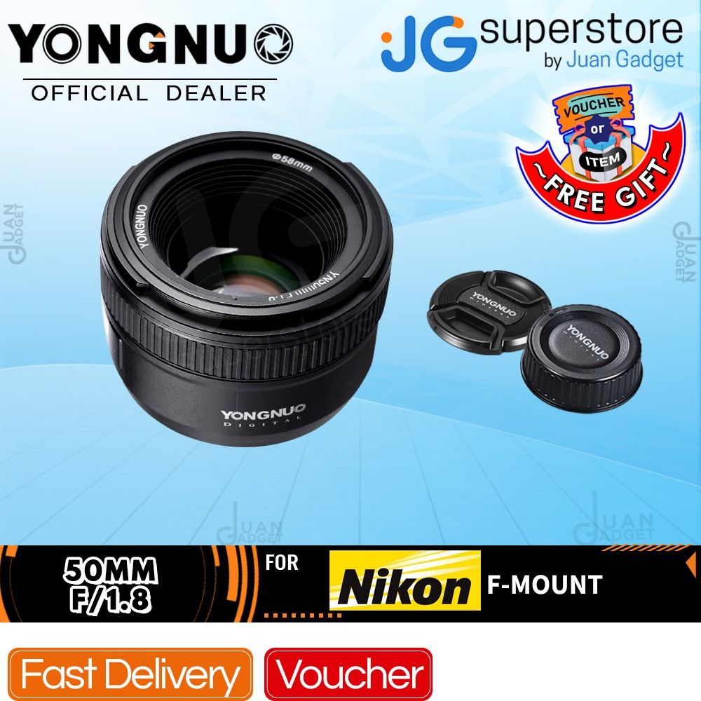 Yongnuo YN50MM F1.8N 50mm f/1.8 Prime Lens for Nikon DSLR Camera with ...