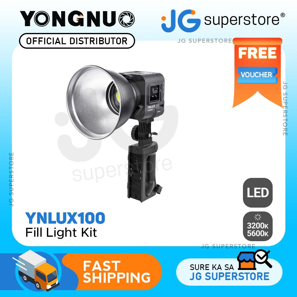 Yongnuo YNLUX100 100W Handheld COB 3200-5600K LED Fill Light Kit with ...