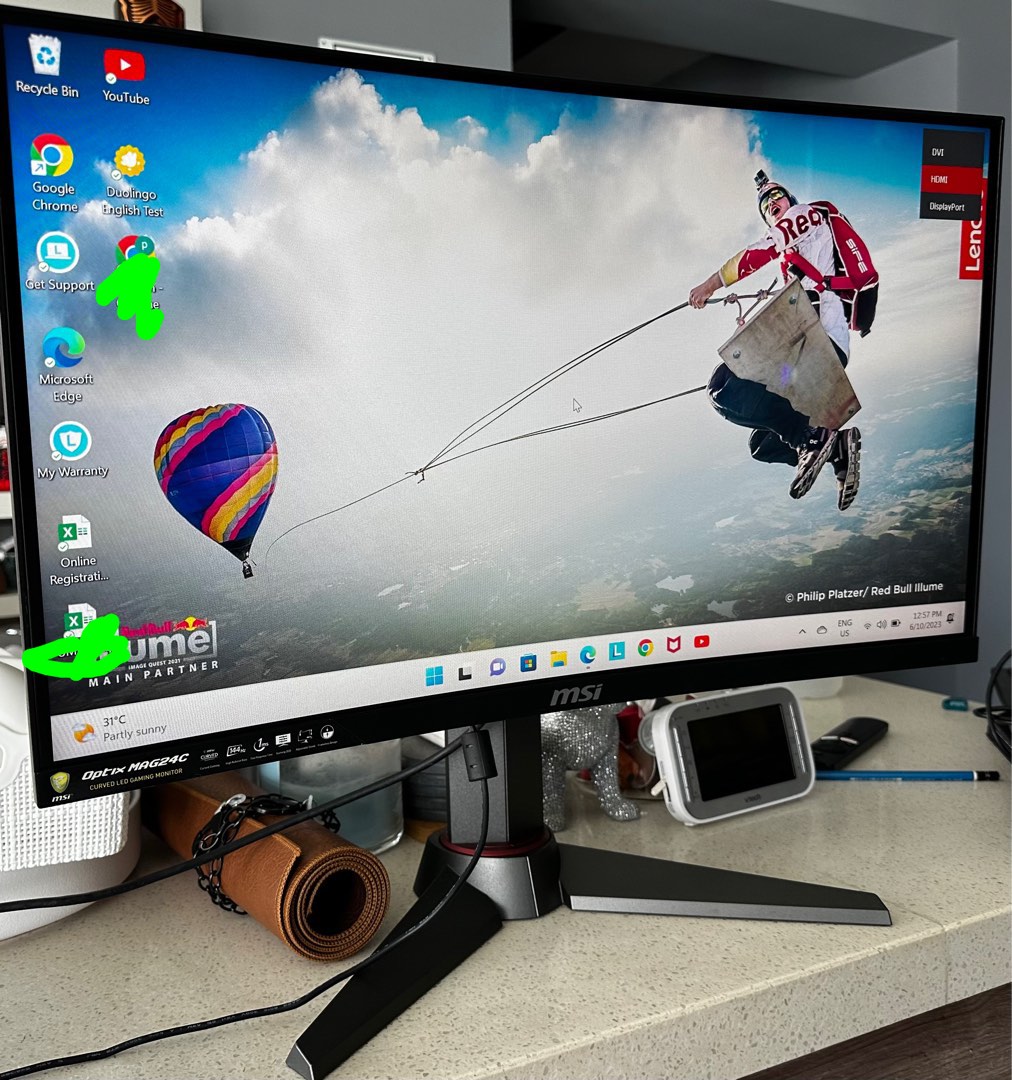 144Hz G24 MSI MagG24C Optix Curved Screen Gaming Monitor, Computers ...