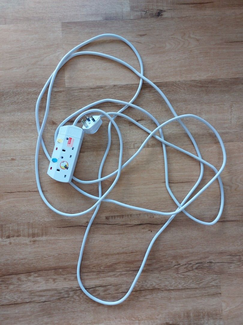 2 plug extension socket 5 meter cable, TV & Home Appliances, Electrical ...