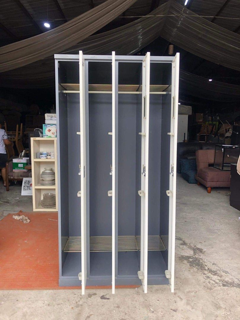 4-door steel cabinet with keys 36L x 20W x 71H inches *4th door has no ...