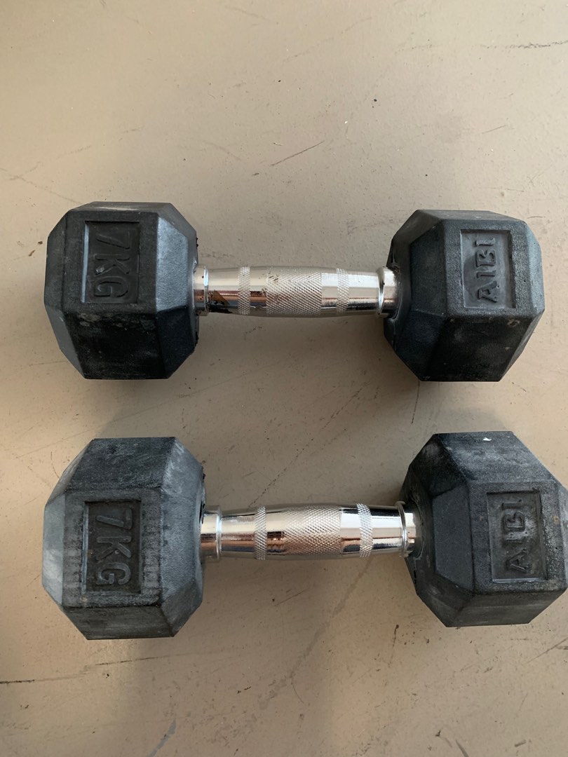7Kg Dumbbell x 2, Sports Equipment, Exercise & Fitness, Weights ...