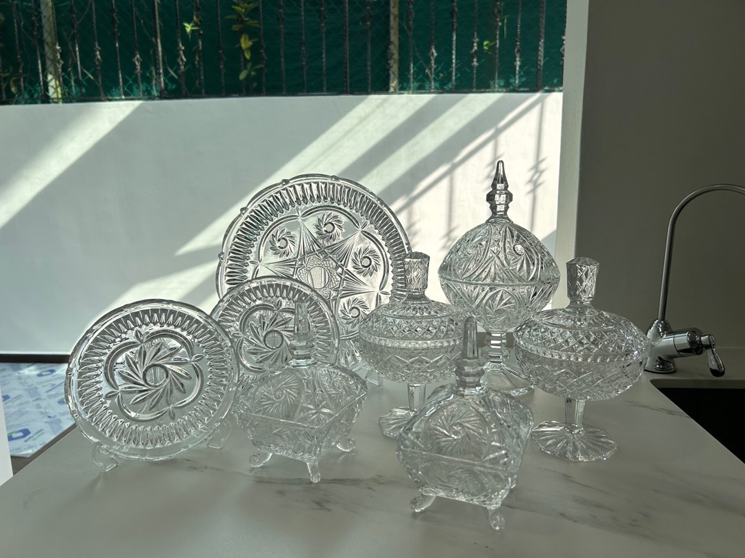 8pc Crystal Glassware set, Furniture & Home Living, Home Decor, Vases ...