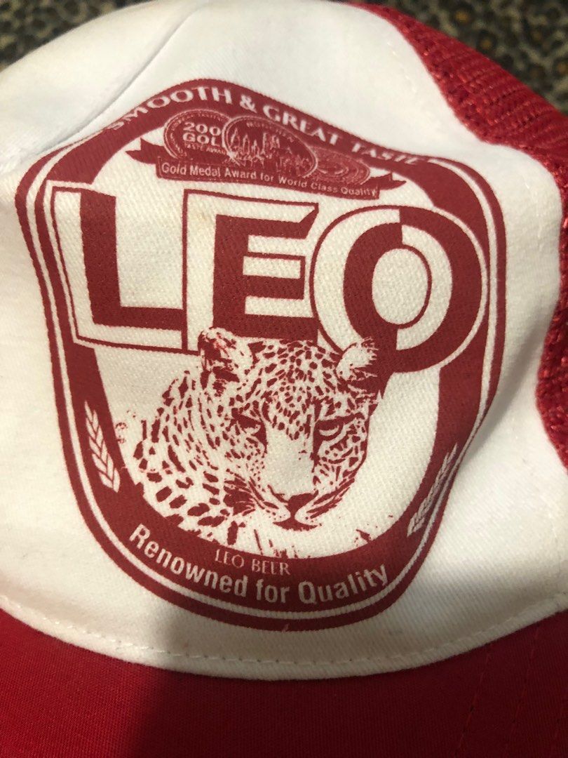 二手 古著 泰國製 Leo 網帽 卡車帽 老帽 棒球帽 cap, 他的時尚, 手錶及配件, 帽子在旋轉拍賣
