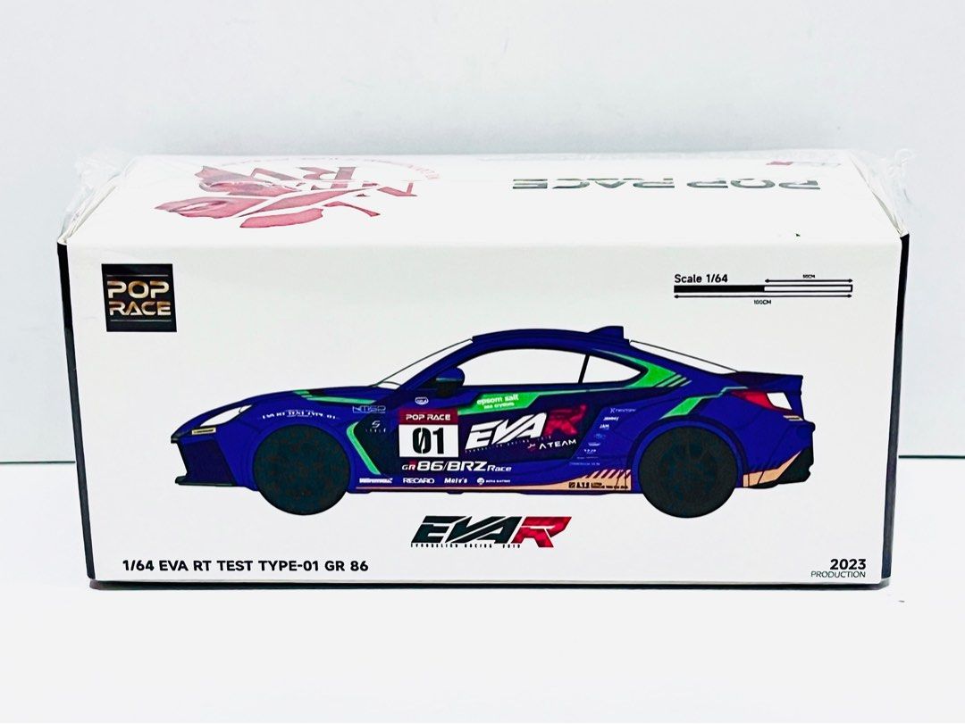 全新 未開封 Pop Race Scale 1:64 1/64 比例 合金 車仔 豐田 Toyota GR86 EVA RT TEST ...