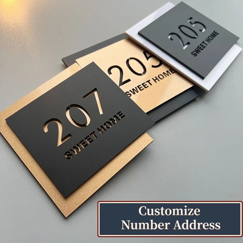 Acrylic Modern Door Plaque Office Plate Shop Signage Customize House ...