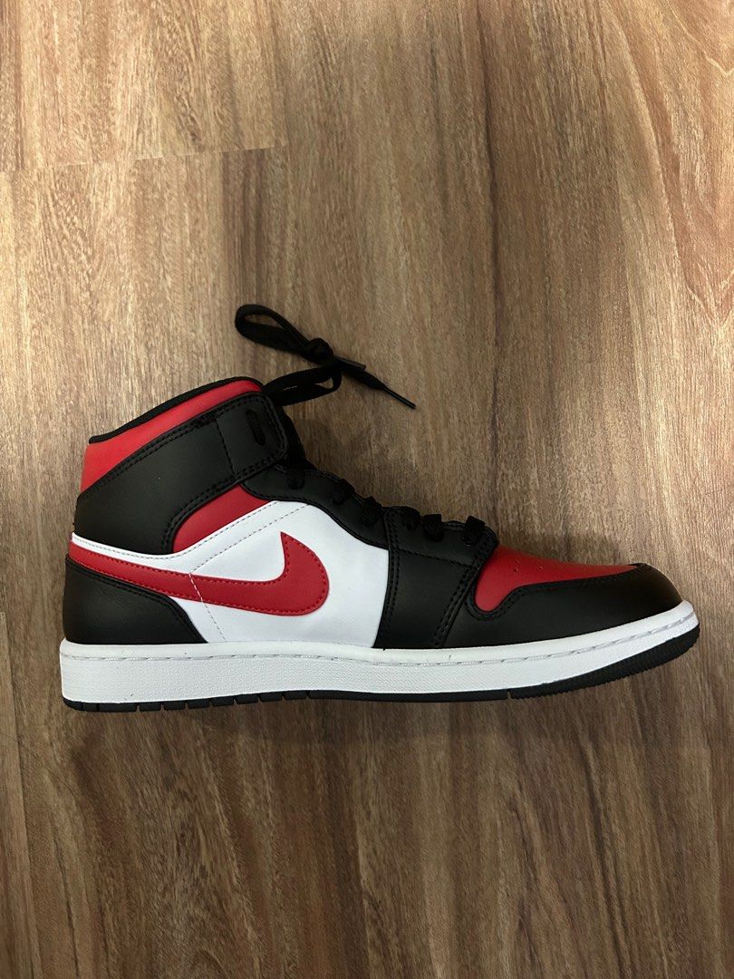 Air Jordan 1 mid fire-red, Men's Fashion, Footwear, Sneakers on Carousell
