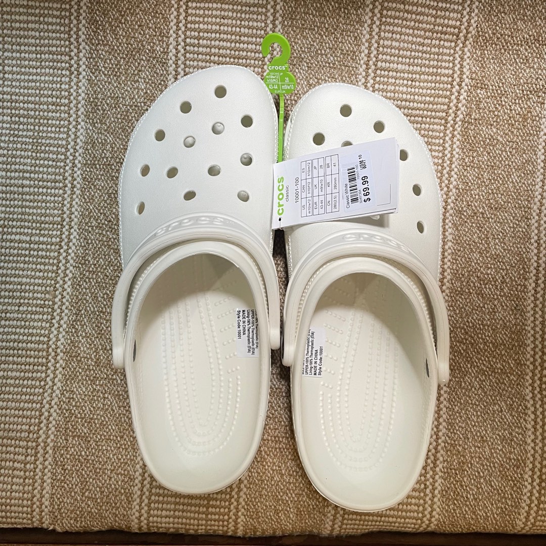 Authentic Classic Crocs (White), Men's Fashion, Footwear, Flipflops and ...