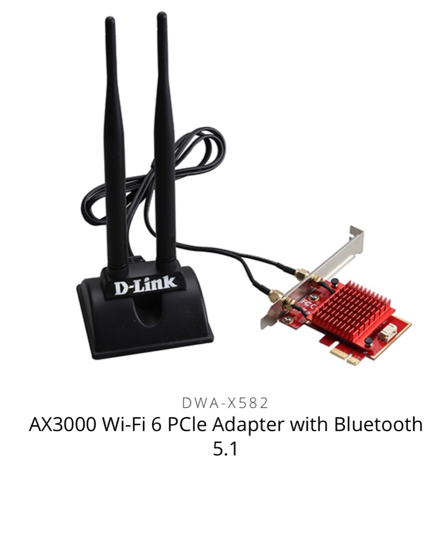 AX3000 Wi-Fi 6 PCle Adapter with Bluetooth 5.1, Computers & Tech, Parts ...