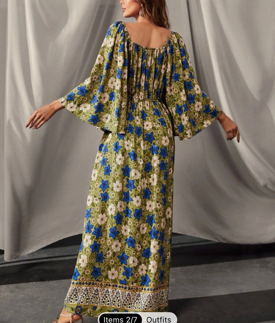 BBWT luukse boho floral maxi dress, Women's Fashion, Dresses & Sets ...