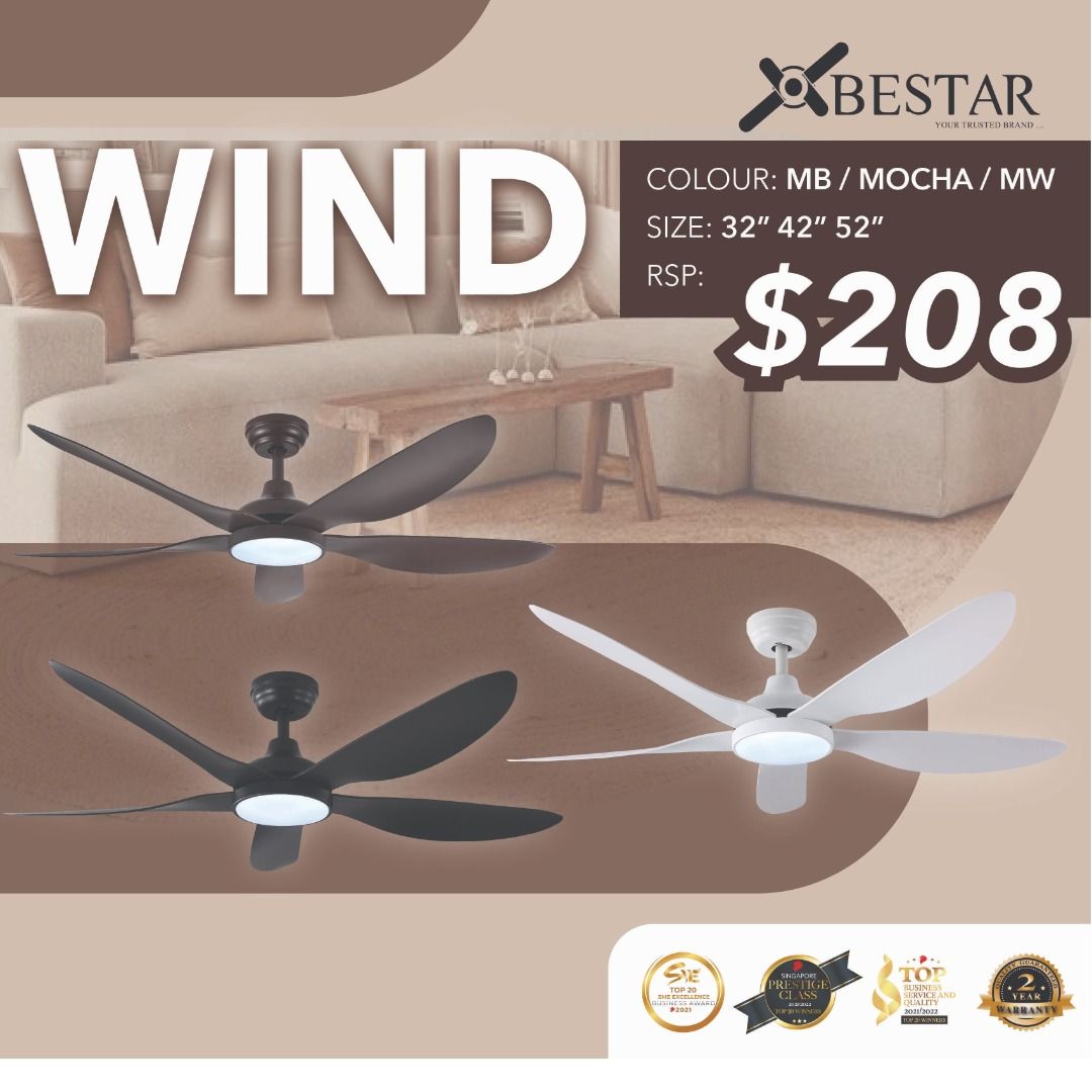 Bestar Wind Ceiling Fan, Furniture & Home Living, Lighting & Fans, Fans ...