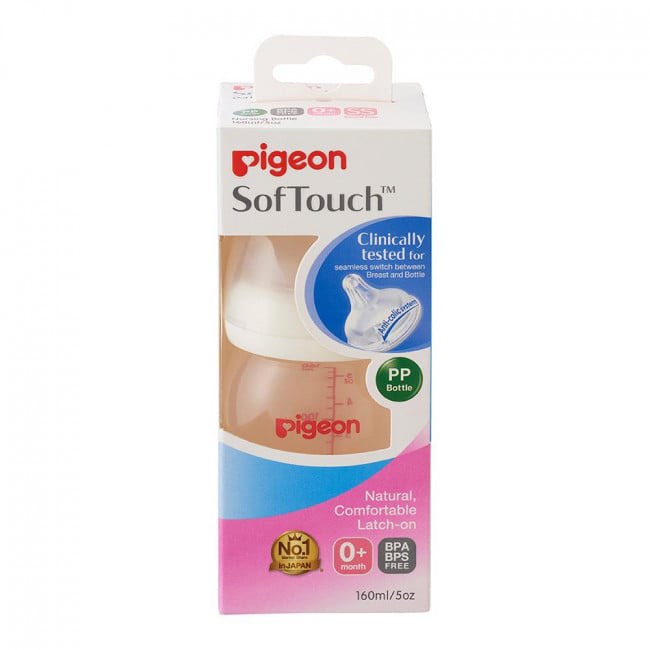 BNIB Pigeon SofTouch Wide Neck Bottle 160mL (PP), Babies & Kids, Nursing & Feeding ...