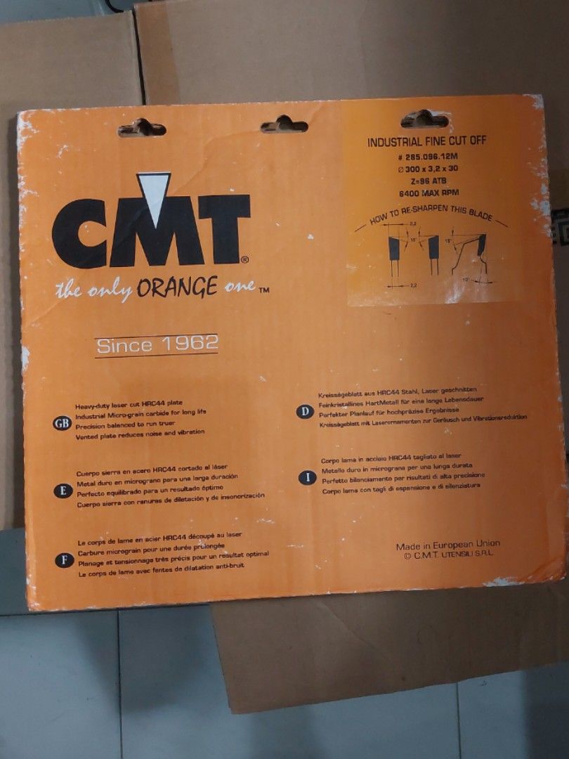 CMT Wood Cutting Machine Blade Disc 300mm, Furniture & Home Living ...