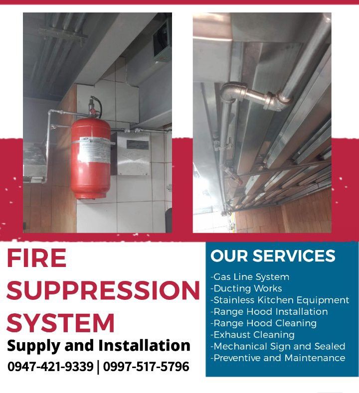 Commissary Kitchen Fire Suppression System Amerex brand Installation ...