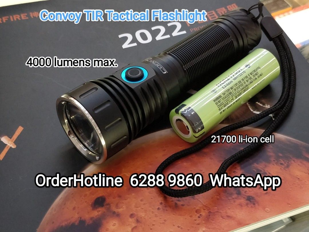 Convoy M21H TIR Tactical LED Flashlight.4000 lumens.Rechargeable via ...