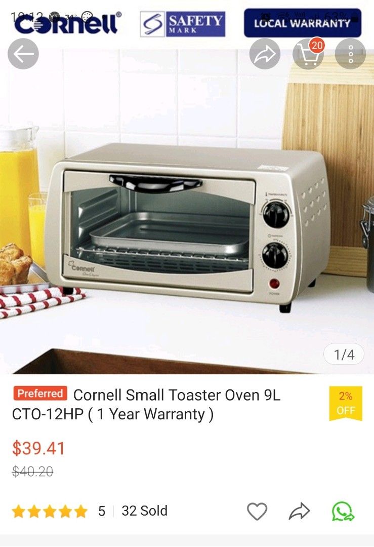 Cornell 9L Toaster new, TV & Home Appliances, Kitchen Appliances, Ovens ...
