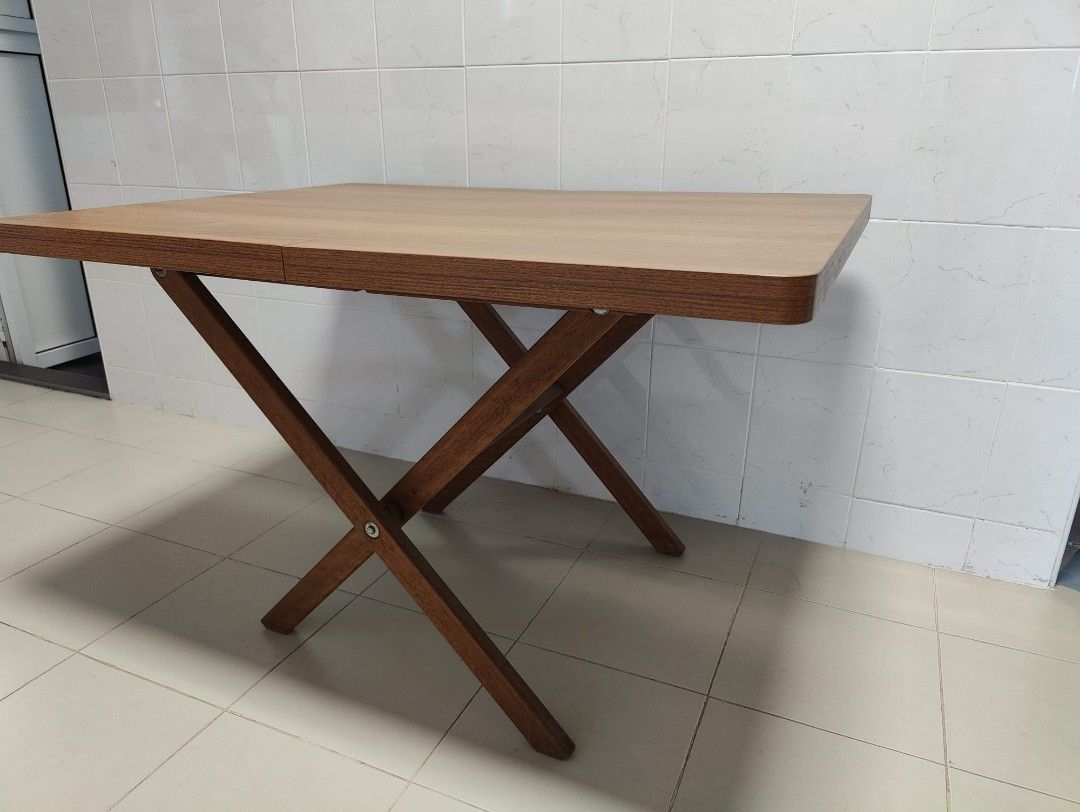 Custom made Solid wood foldable table, Furniture & Home Living ...