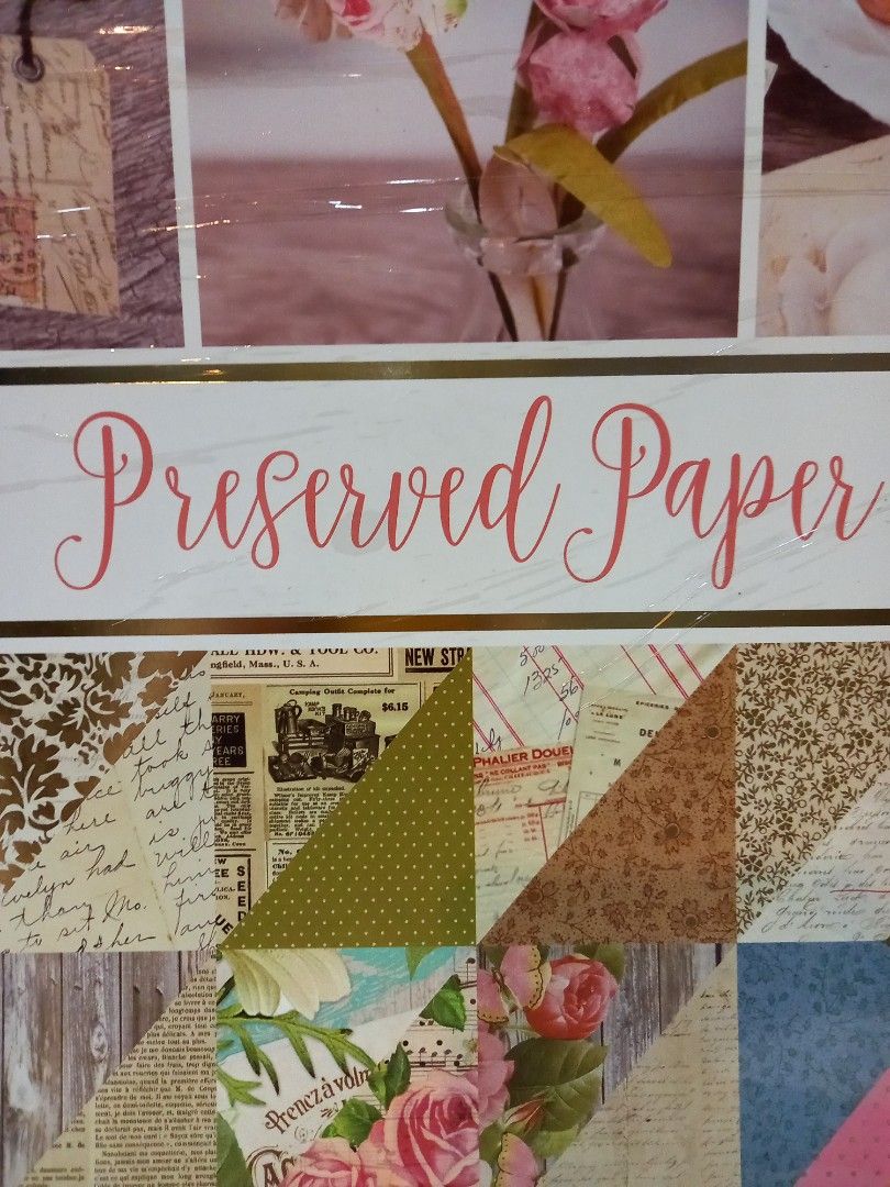 DCWV Preserved Paper 12x12 paper pad with gold foil, Hobbies & Toys ...