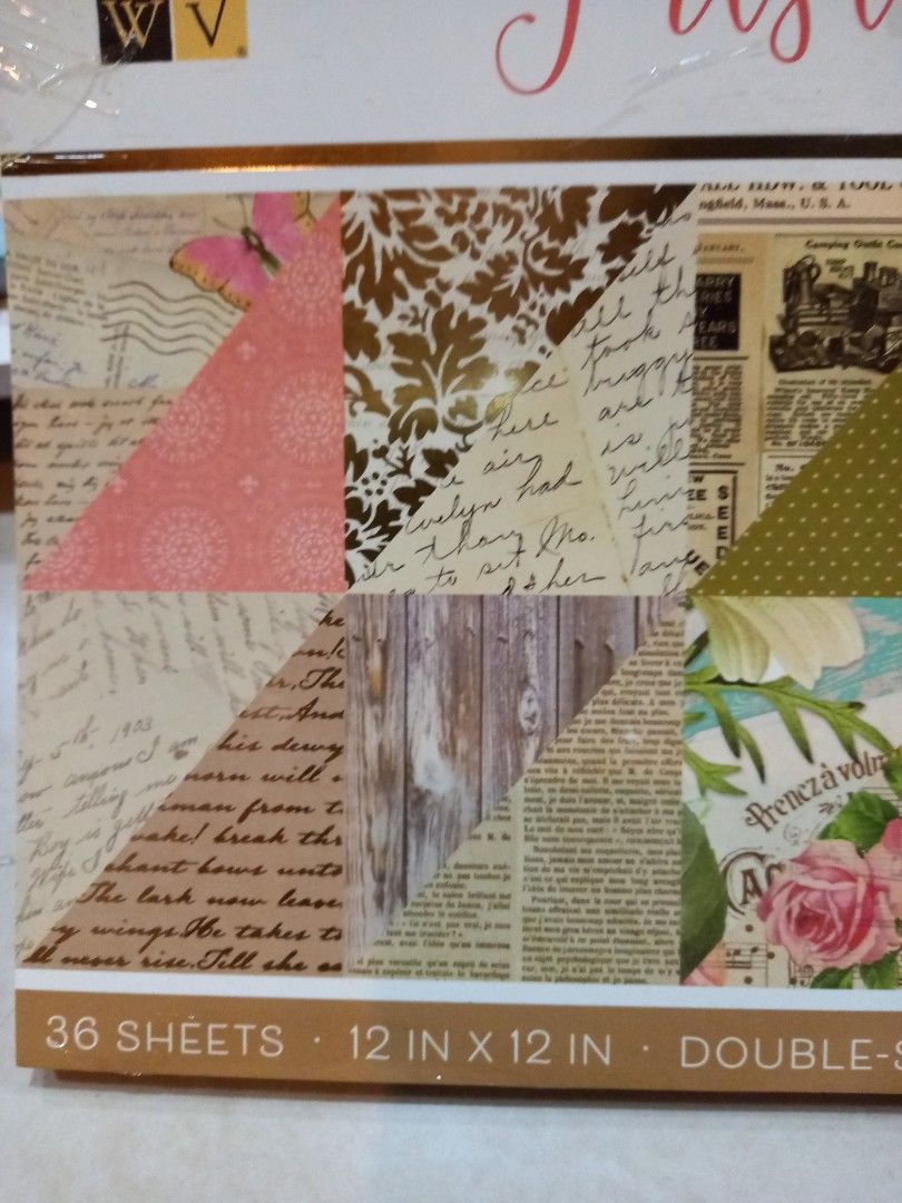 DCWV Preserved Paper 12x12 paper pad with gold foil, Hobbies & Toys ...