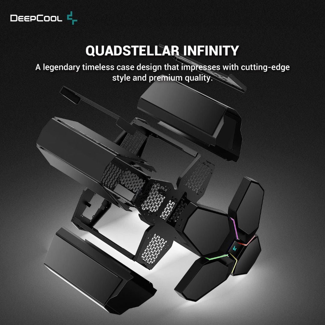 DeepCool QUADSTELLAR INFINITY E-ATX with ARGB Vented Front Panels Six ...