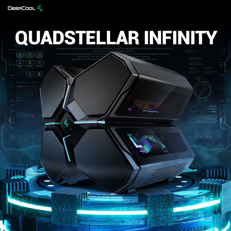DeepCool QUADSTELLAR INFINITY E-ATX with ARGB Vented Front Panels Six ...