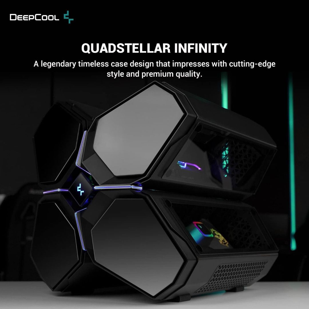 DeepCool QUADSTELLAR INFINITY E-ATX with ARGB Vented Front Panels Six ...