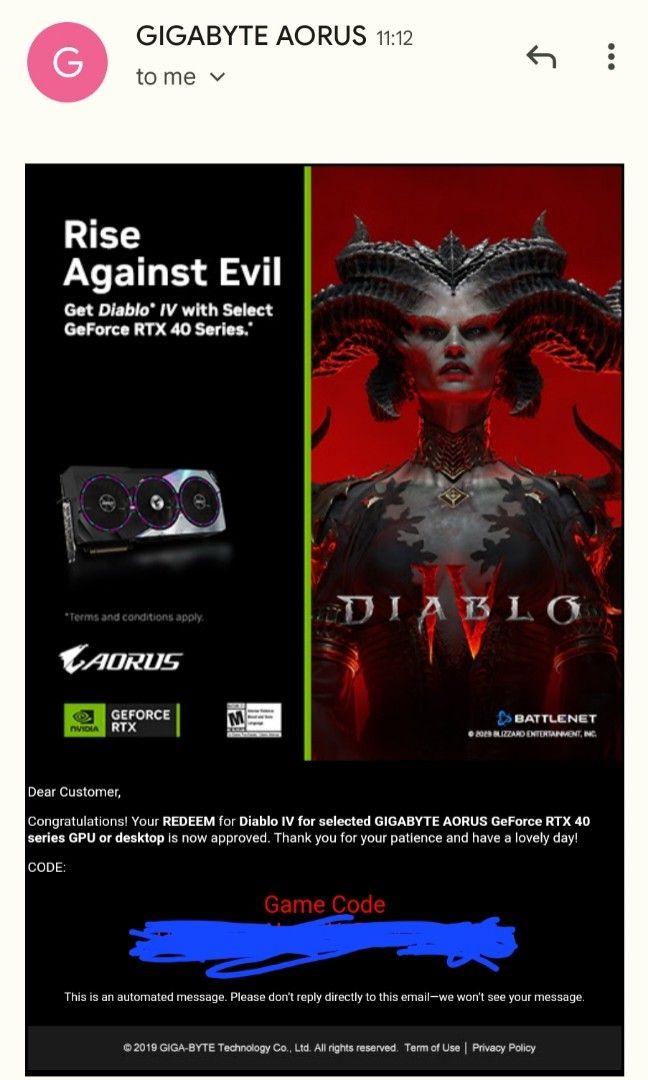 Diablo 4 redeem code, Video Gaming, Video Games, Others on Carousell