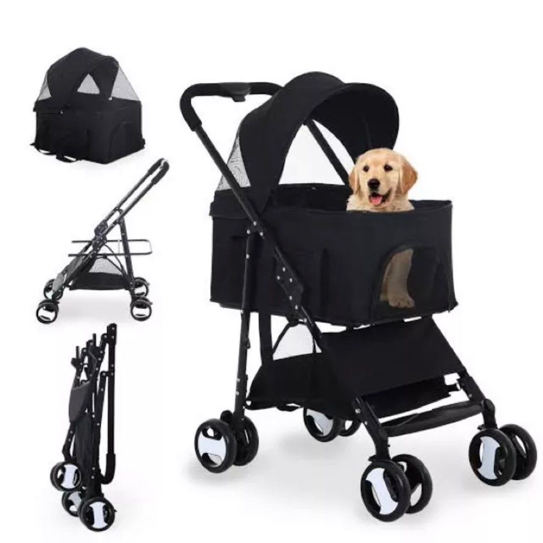 Doogo Pet Stroller Trolley Carrier with Rain Coat on Carousell