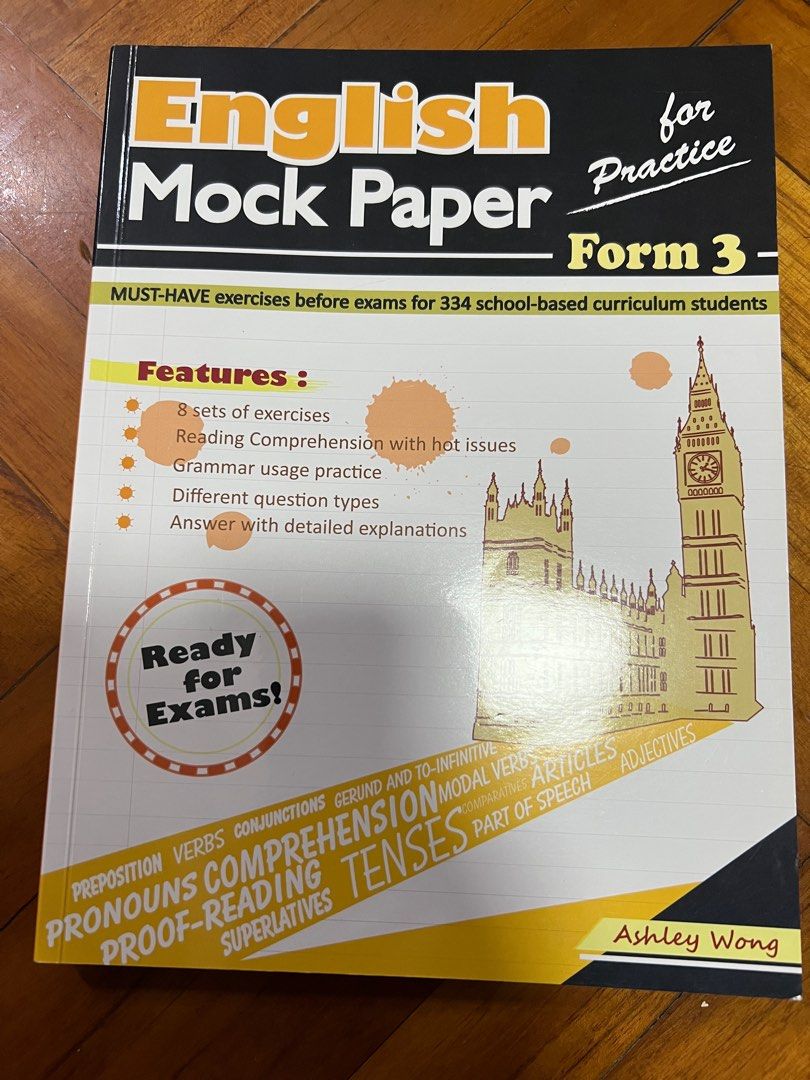 Ed Lab English Mock Paper for Practice - Form 3, 興趣及遊戲, 書本 & 文具, 書本及雜誌 ...