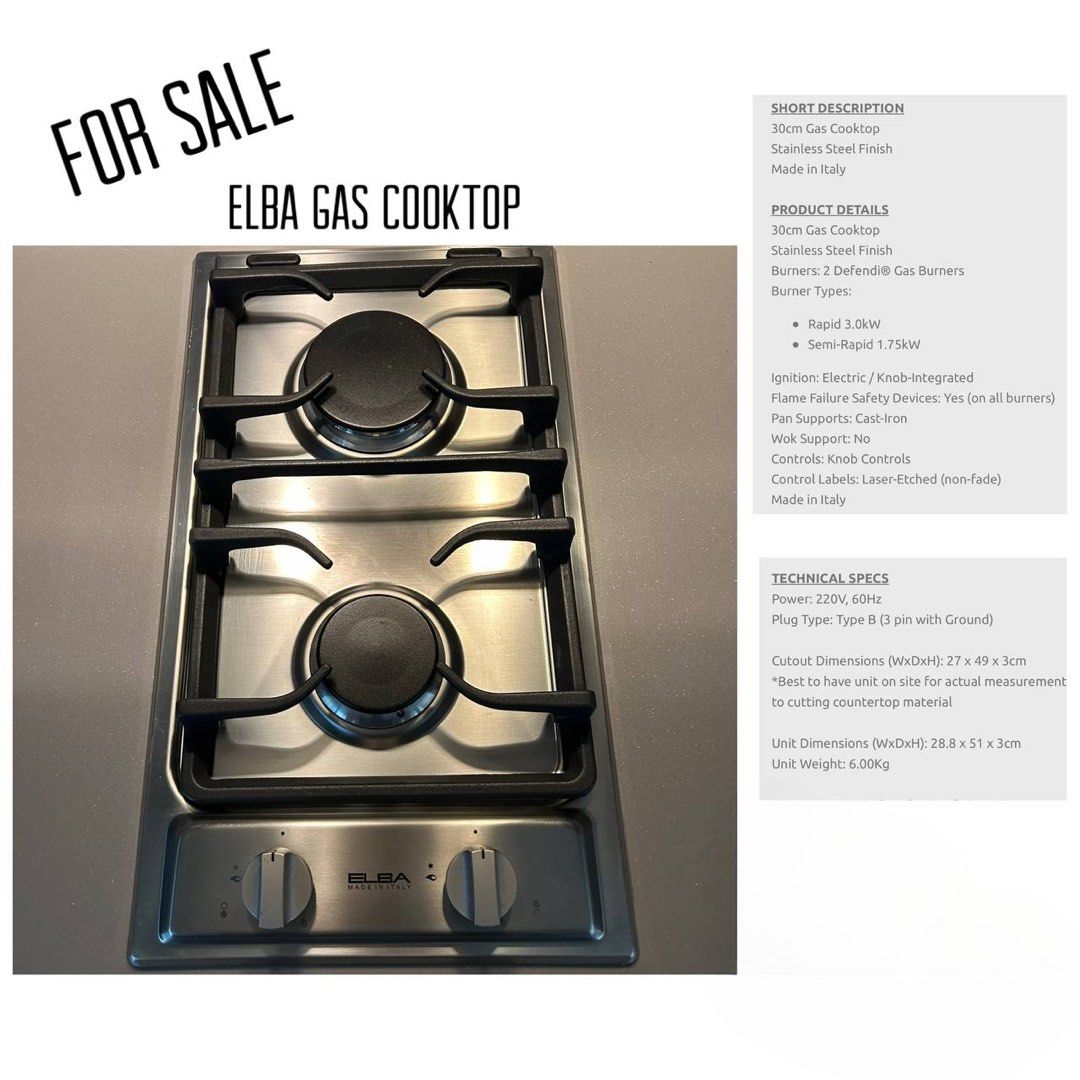 Elba Gas Cooktop, TV & Home Appliances, Kitchen Appliances, Cookers on ...